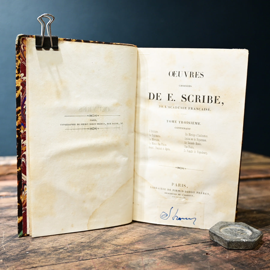 Libro Ouvres choisis de Eugene Scribe – Atelier